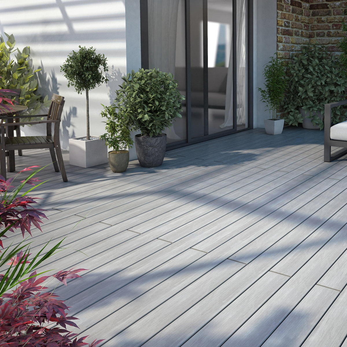 Deck WPC Reversible Gris Ceniza/Gris Plata — MAXIPISO